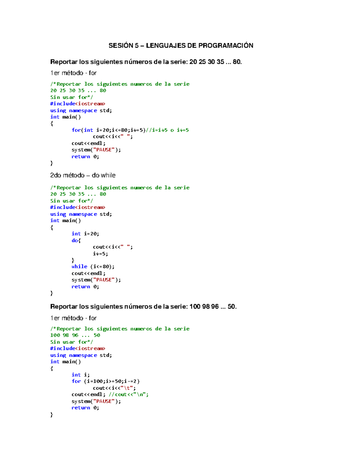 Sesión 5 - LP - diapositivas de clase - SESIÓN 5 – LENGUAJES DE ...