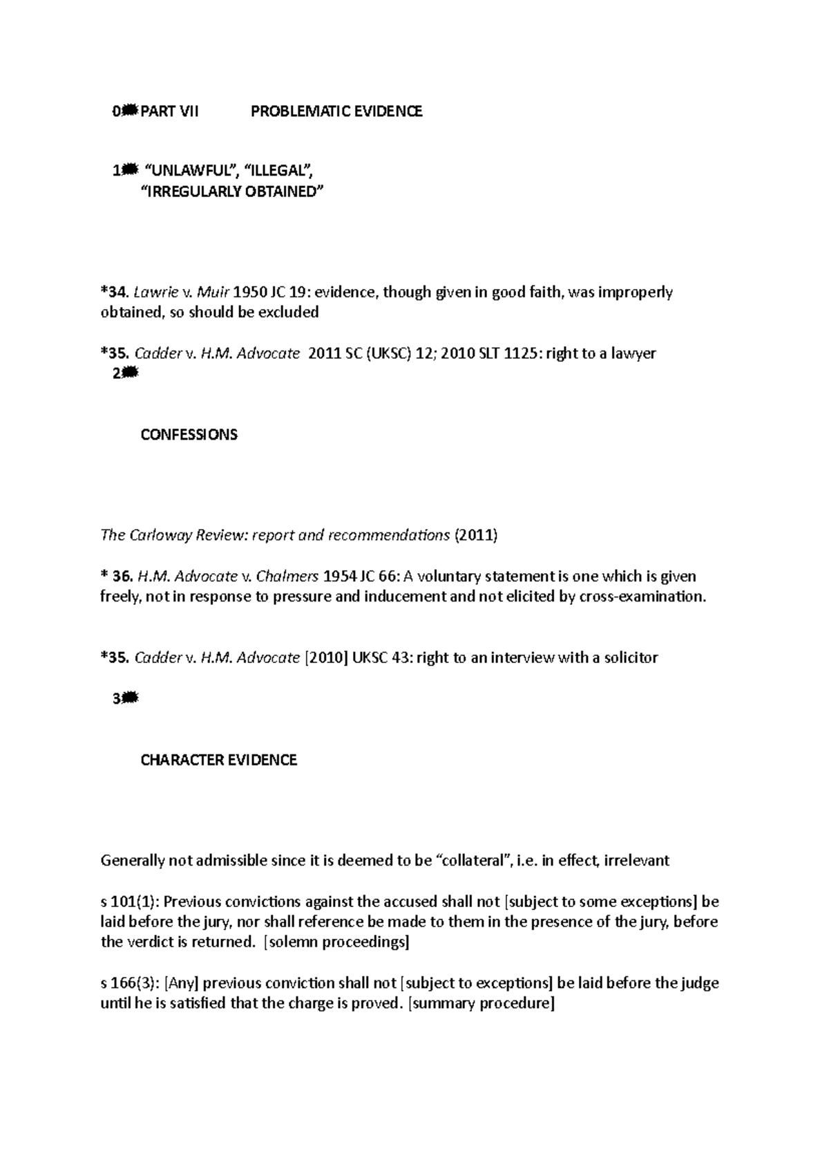 PART VII, Problematic Evidence- scots criminal law - 0 PART VII ...