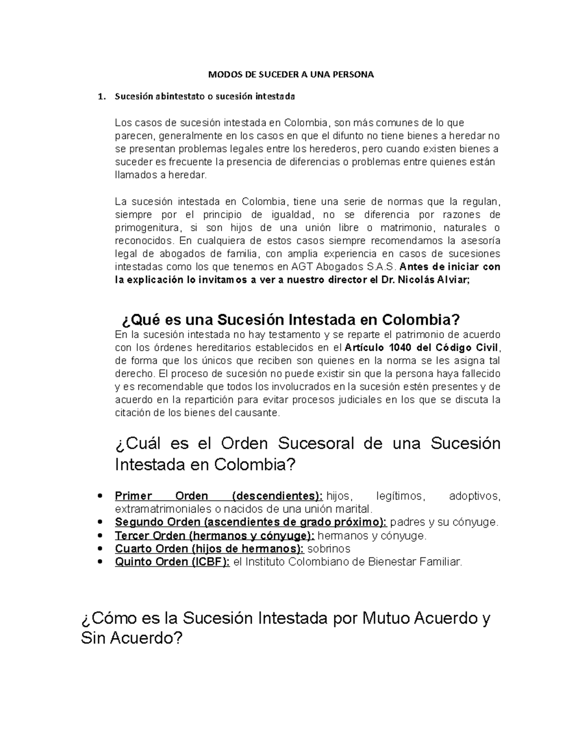 Modos DE Suceder A UNA Persona - MODOS DE SUCEDER A UNA PERSONA ...