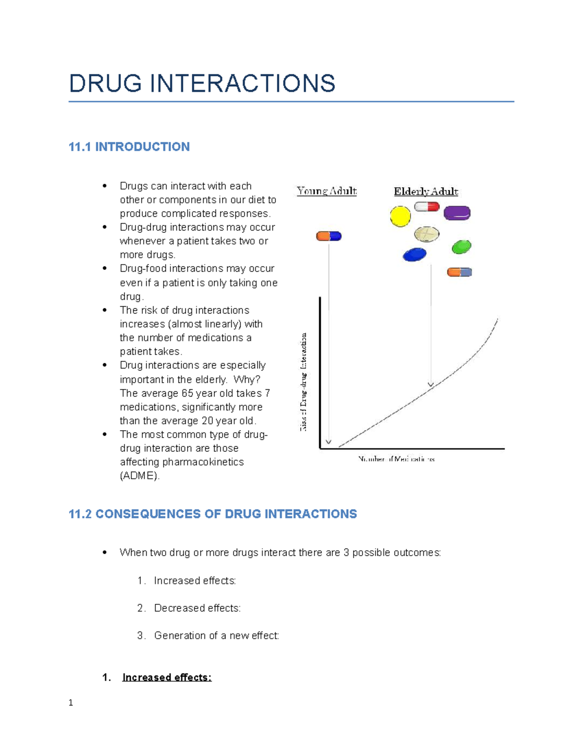 Module 11 Notes 2020 - DRUG INTERACTIONS 11 INTRODUCTION Drugs can ...