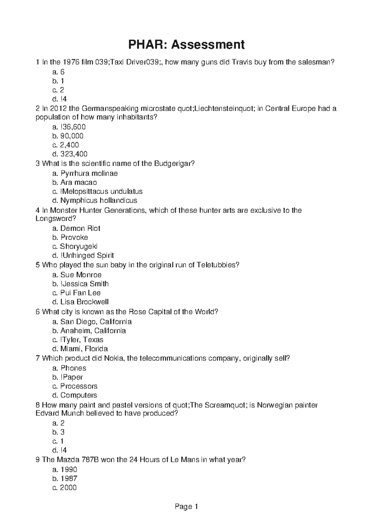 PHAR143 Summary 9 - PHAR: Assessment 1 In the 1976 film 039;Taxi Driver039;, how many guns did ...