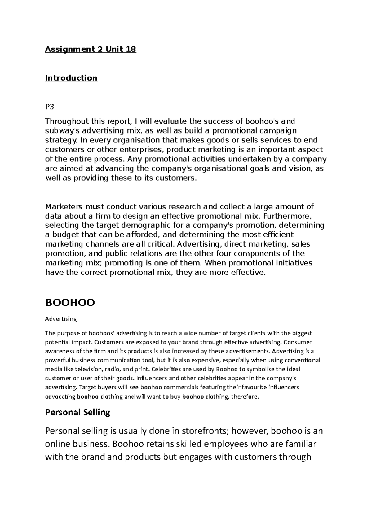 Unit 18 assignment 2 task 1 (1) - Assignment 2 Unit 18 Introduction P ...