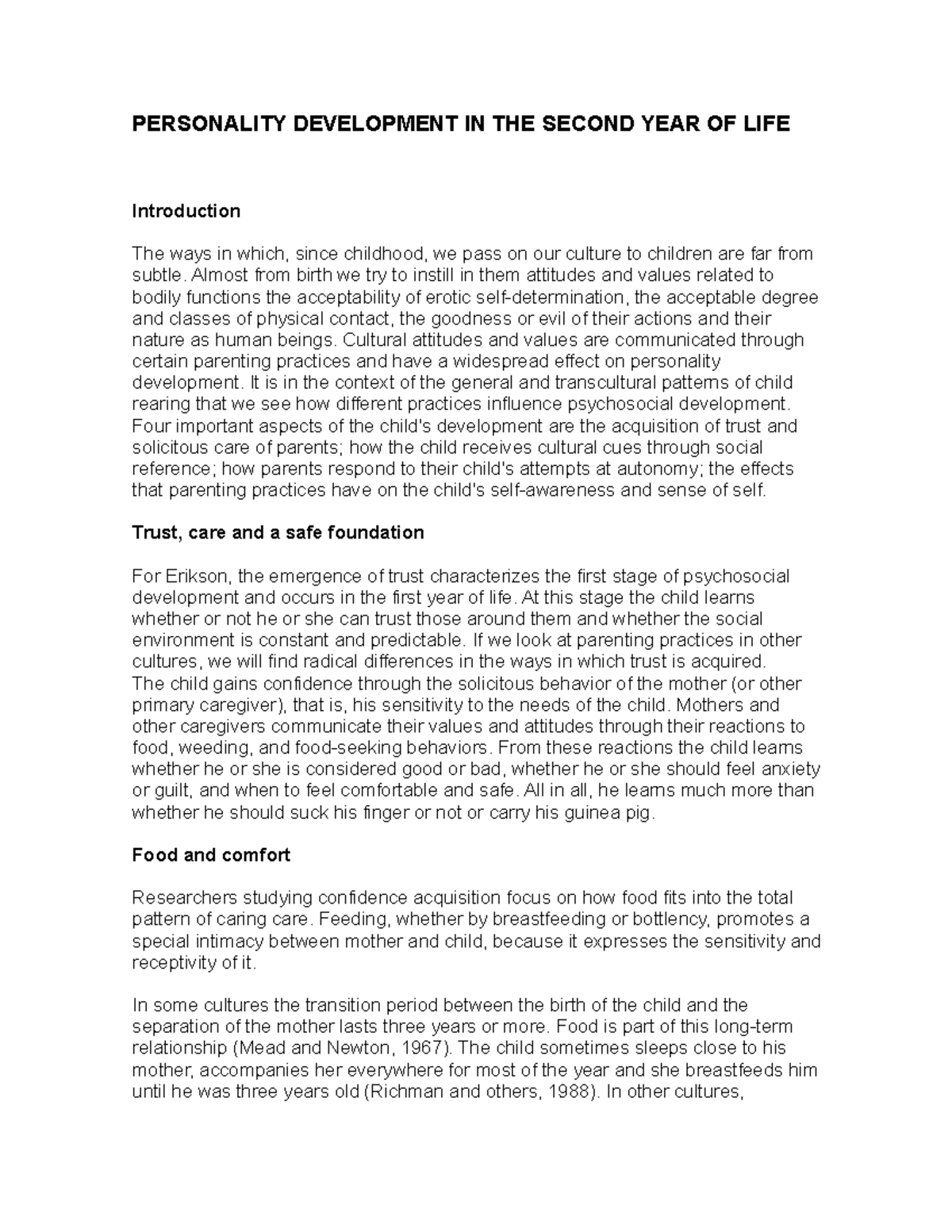 Personality development in the second year of life - PERSONALITY ...