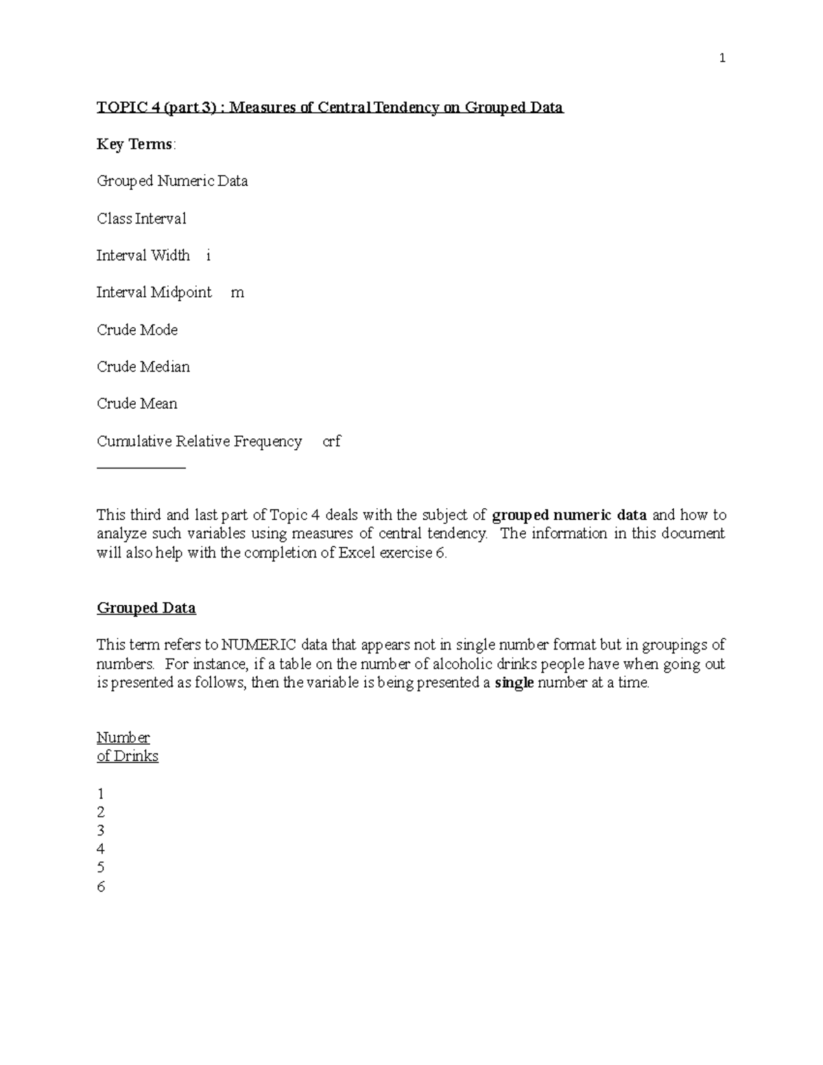 Topic 4 Part 3 Grouped Data - TOPIC 4 (part 3) : Measures of Central ...