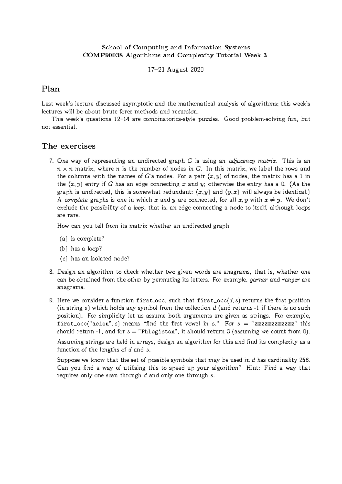 Week03 - School of Computing and Information Systems COMP90038 ...