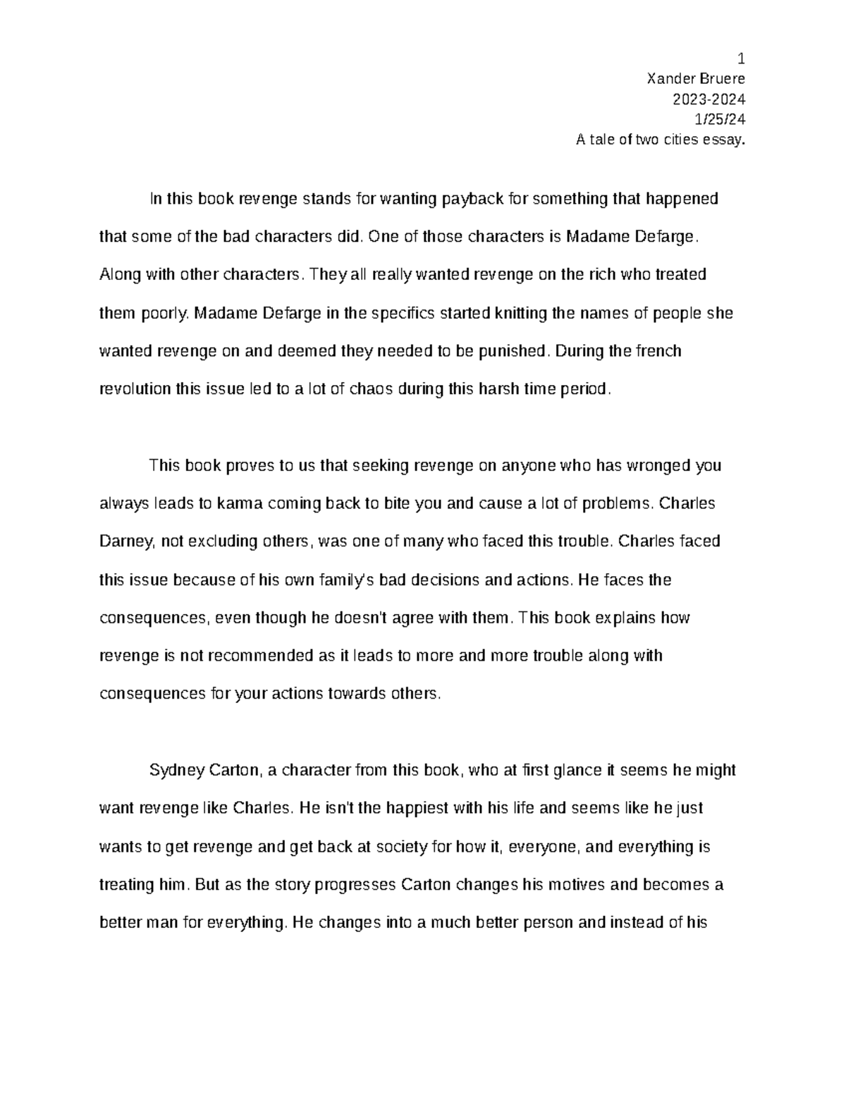 Atotc essay - Alexander Bruere - Google Docs - 1 Xander Bruere A tale ...