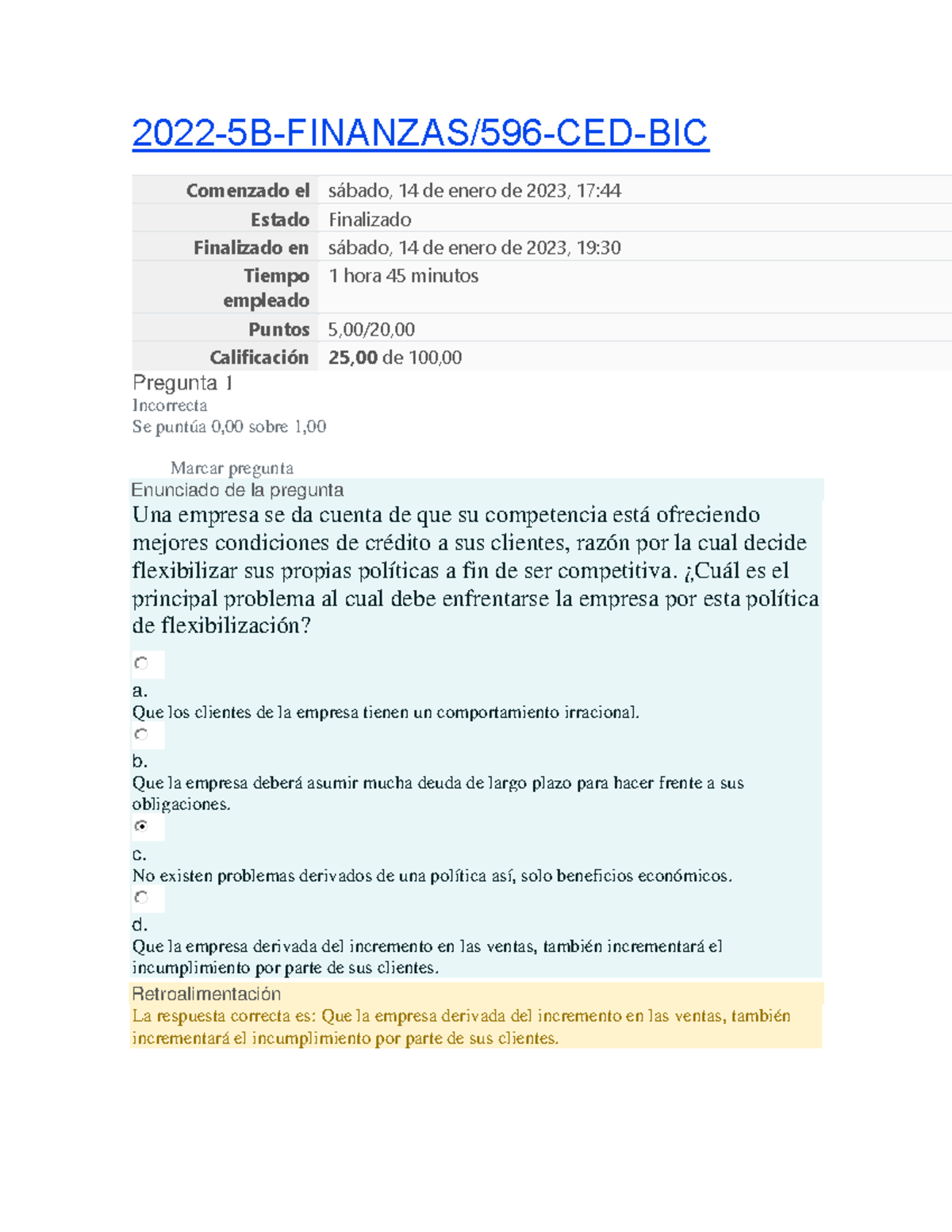 Prueba finanzas - 2022 - 5B-FINANZAS/596-CED-BIC Comenzado el sábado ...