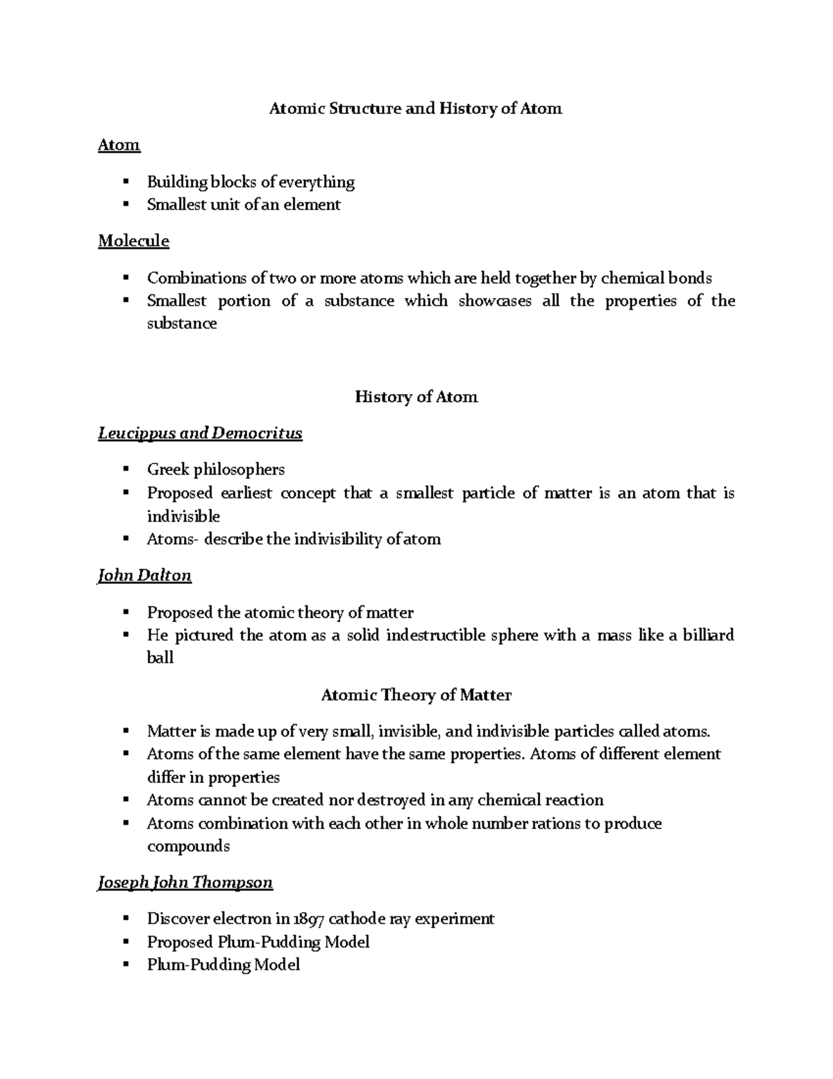History and Structure of Atoms - Atomic Structure and History of Atom ...