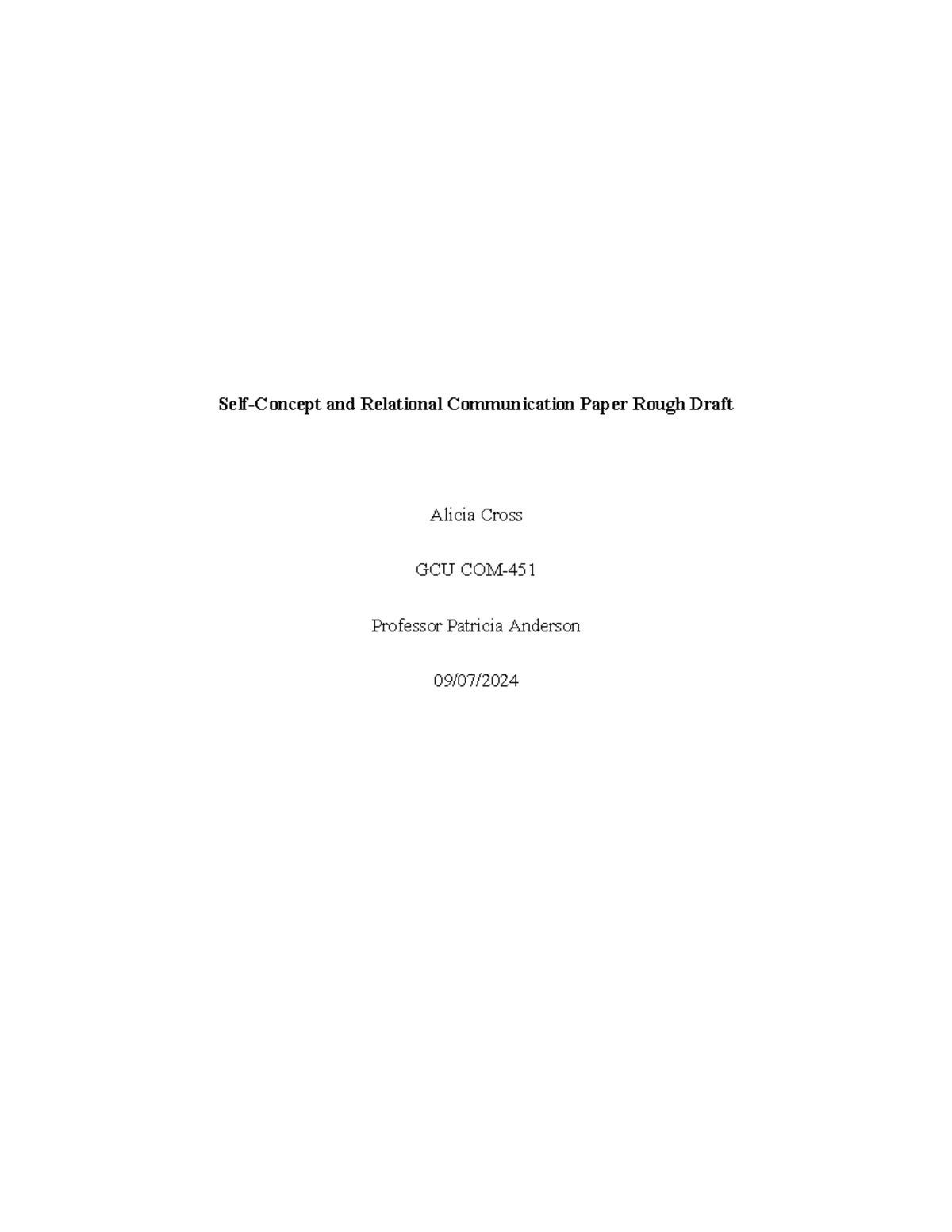Self Final Draft - Self-Concept and Relational Communication Paper ...