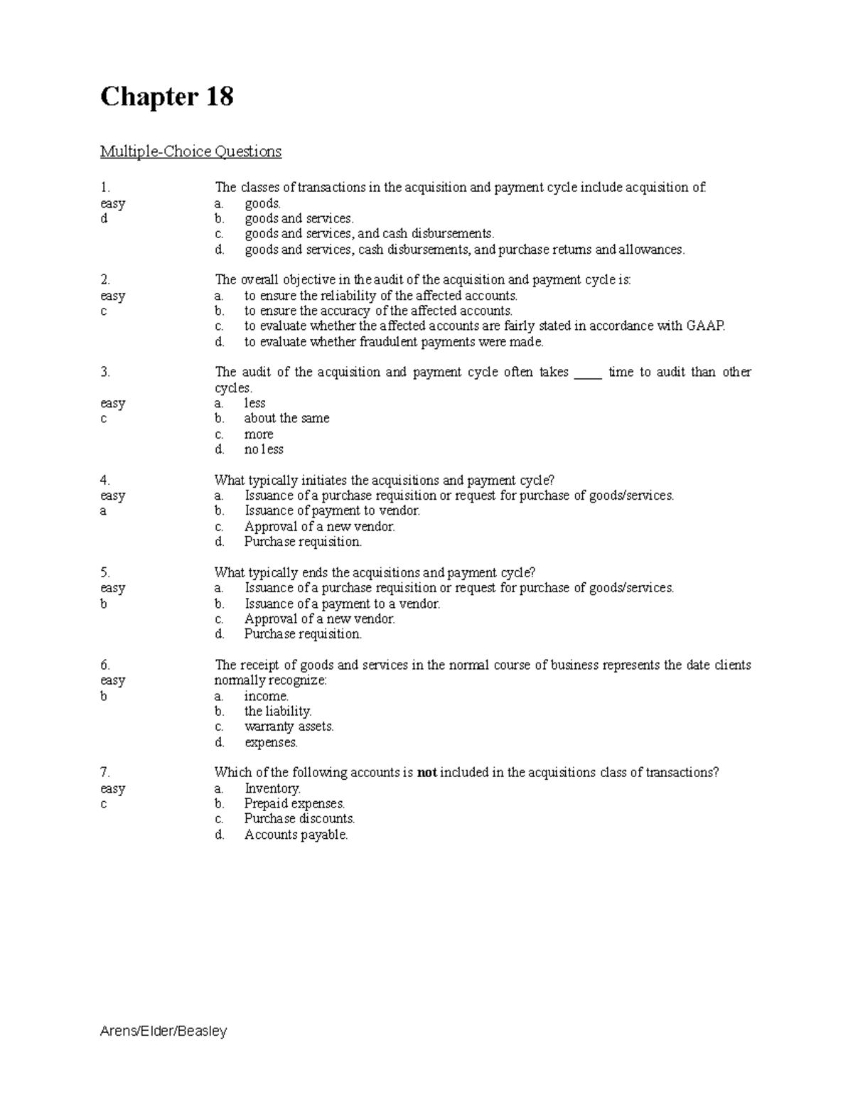 Chapter-18 - ACCOUNT - Chapter 18 Multiple-Choice Questions The classes ...