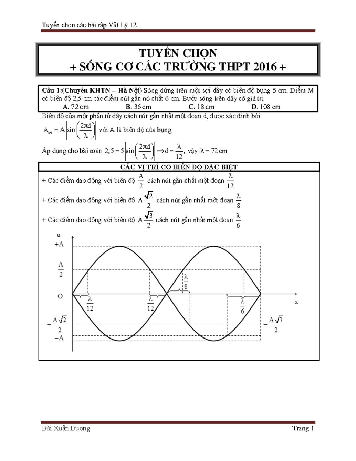 Giaothoasong 5-SC - GHTG - TUYỂN CHỌN + SÓNG CƠ CÁC TRƢỜNG THPT 2016 ...