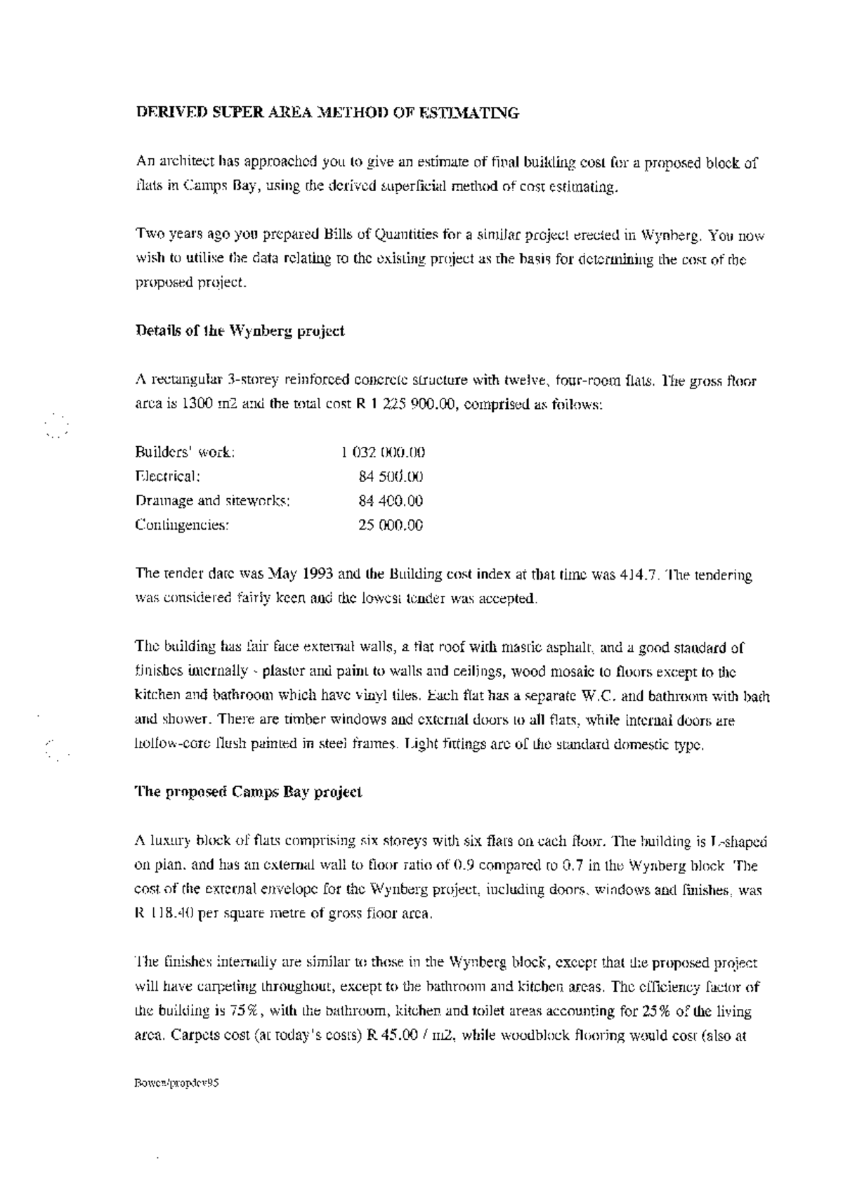 Example of a derived super method estimate - CON3043W - UCT - Studocu