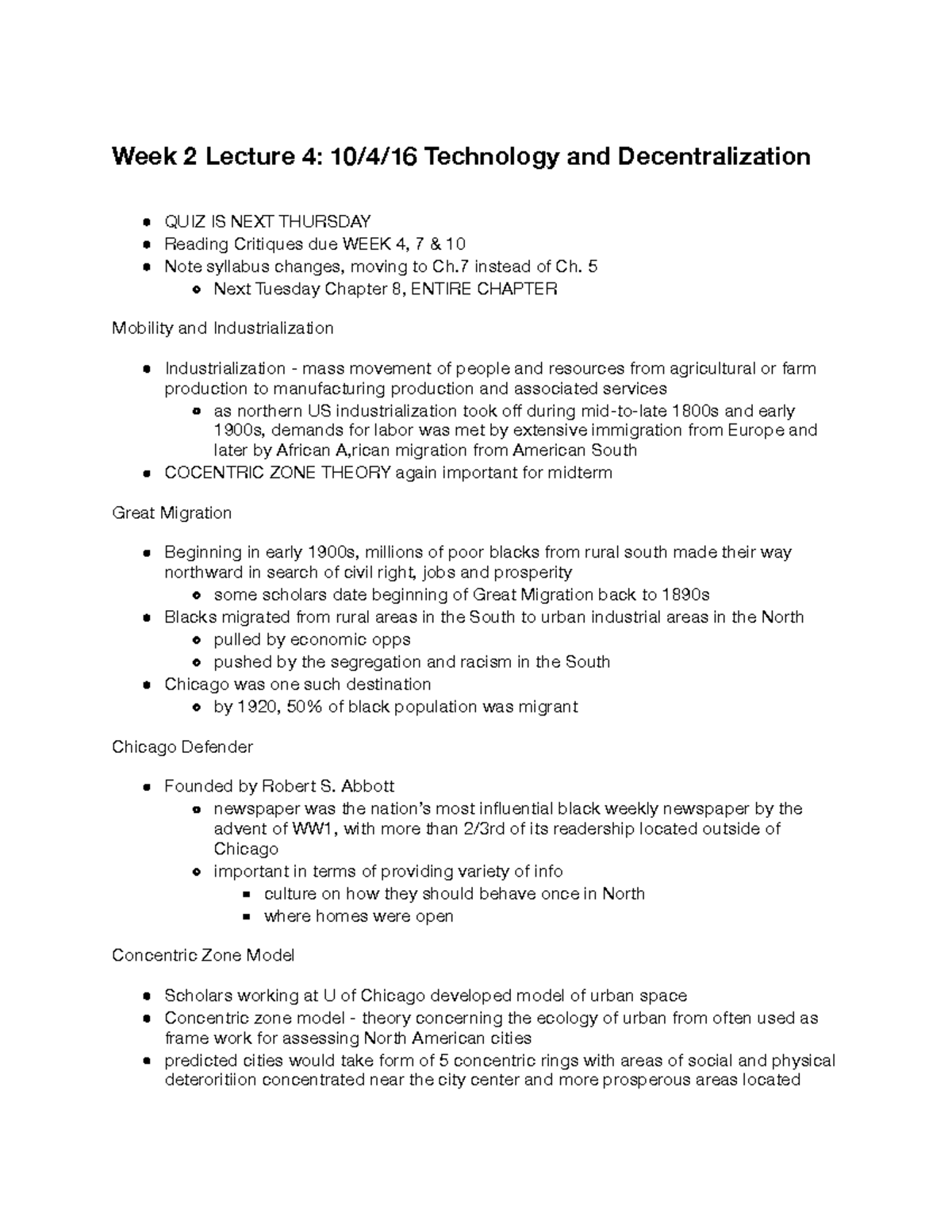 Pol Sci 143C - Week 2 Lecture 4 - Lecture Notes - Week 2 Lecture 4: 10 ...