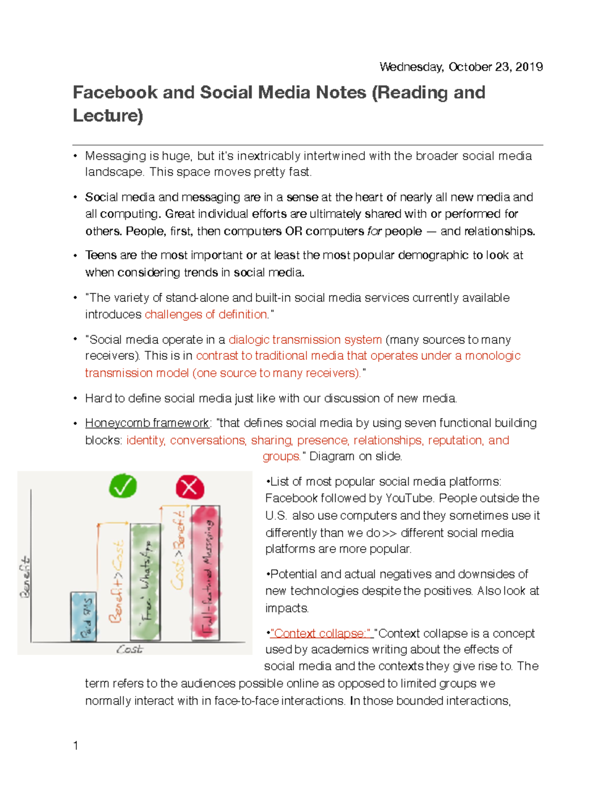 Facebook and Social Media Notes - This space moves pretty fast ...