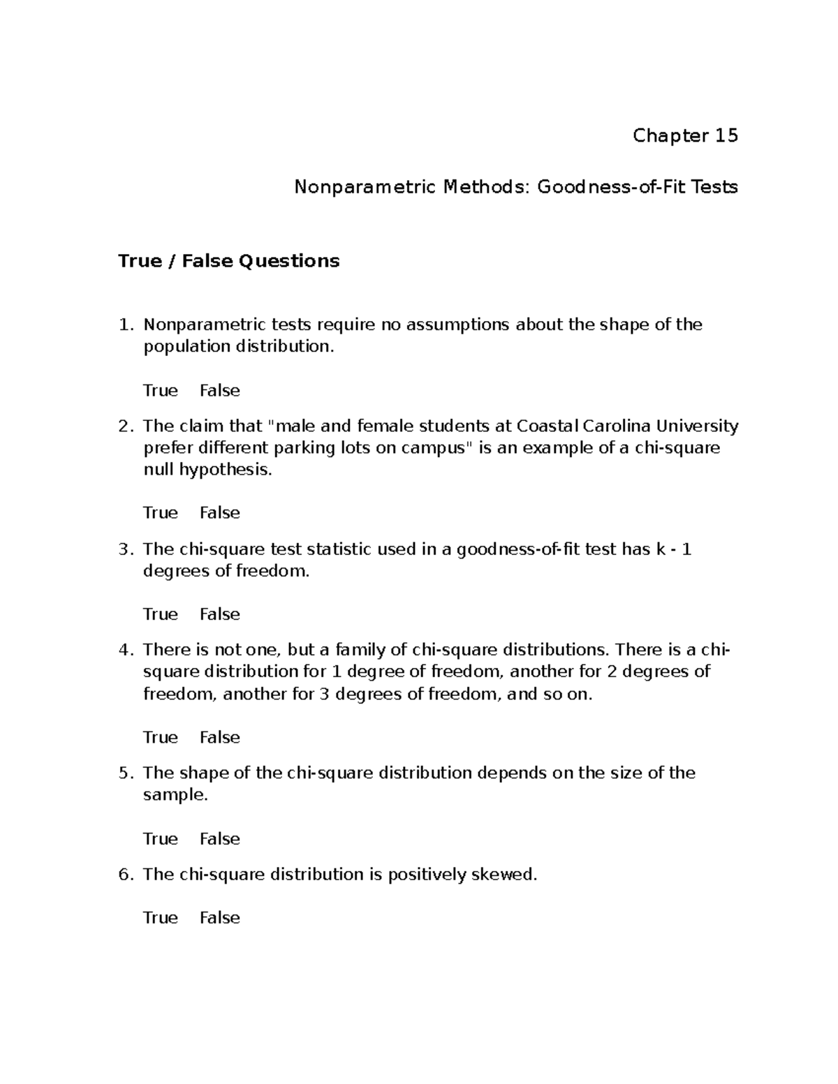 Chap015 - it is about cha1 to ch7 - Chapter 15 Nonparametric Methods ...