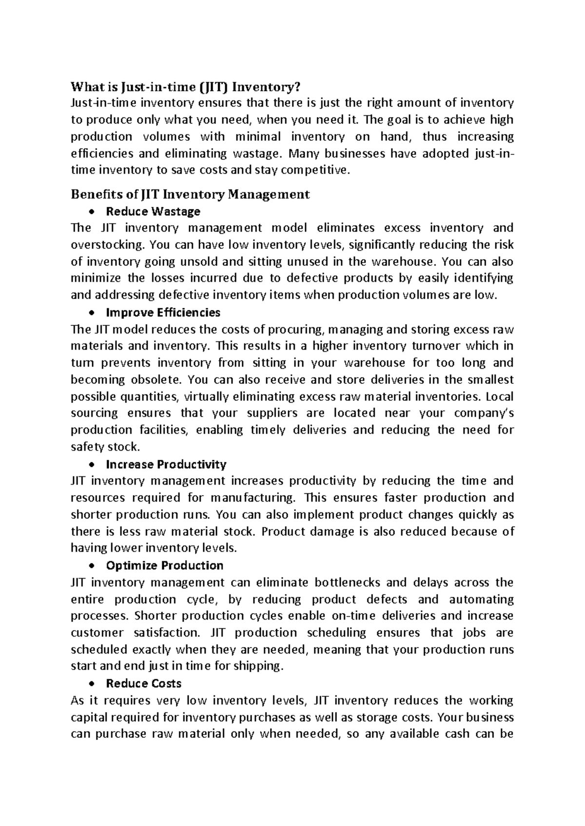 Just-in-time (JIT) - . gbg g , - What is Just-in-time (JIT) Inventory ...