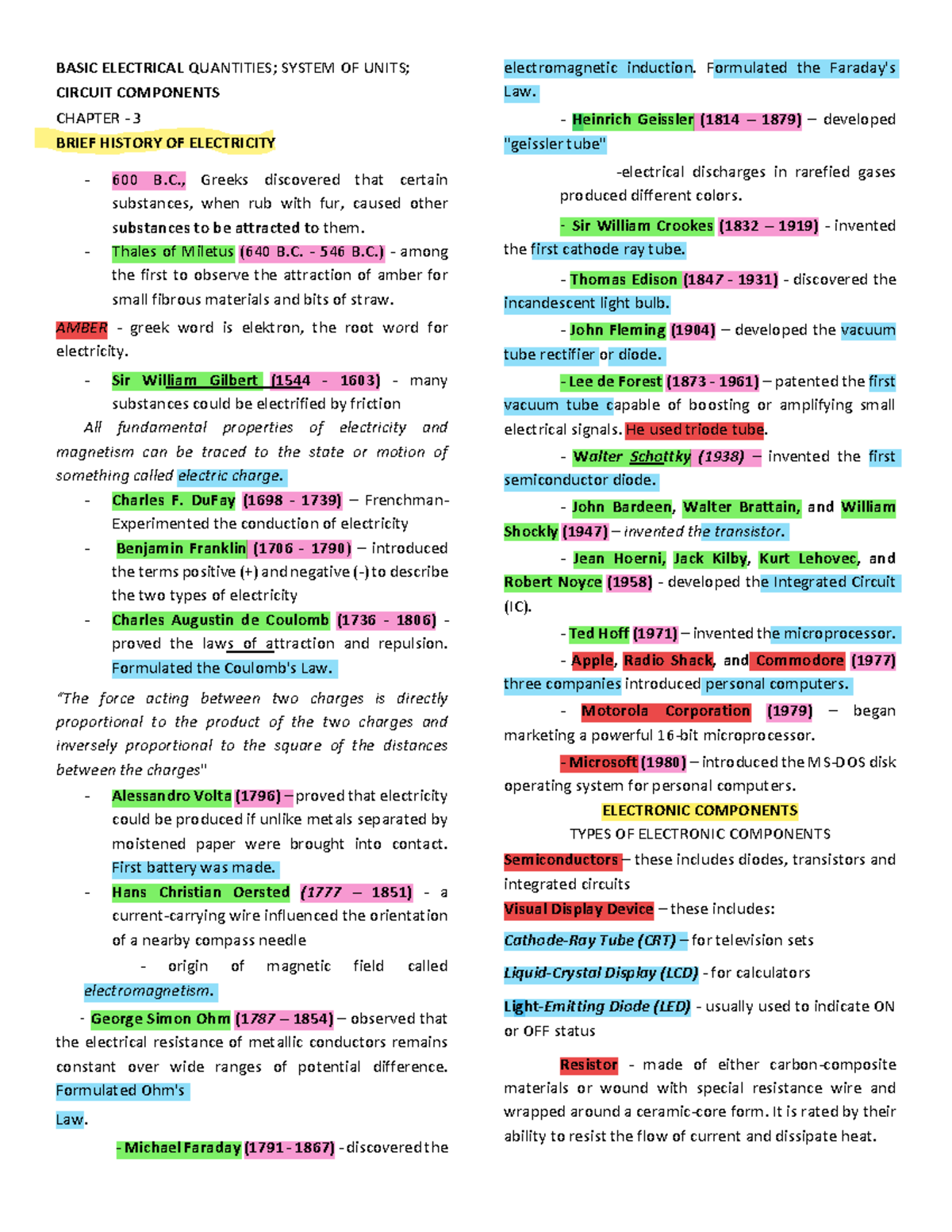 Chapter-3Basic Electrical Quantities - BASIC ELECTRICAL QUANTITIES; SYSTEM OF UNITS; CIRCUIT ...