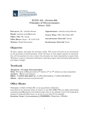 Microeconomics Lecture Notes - 1/14/2022 → Four Core Principles of ...