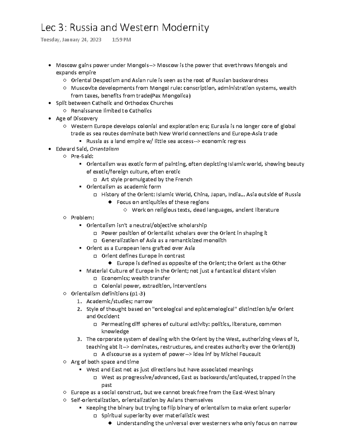 Ealc134lec3 - lecture 3 notes, Edward Tyerman - Moscow gains power ...