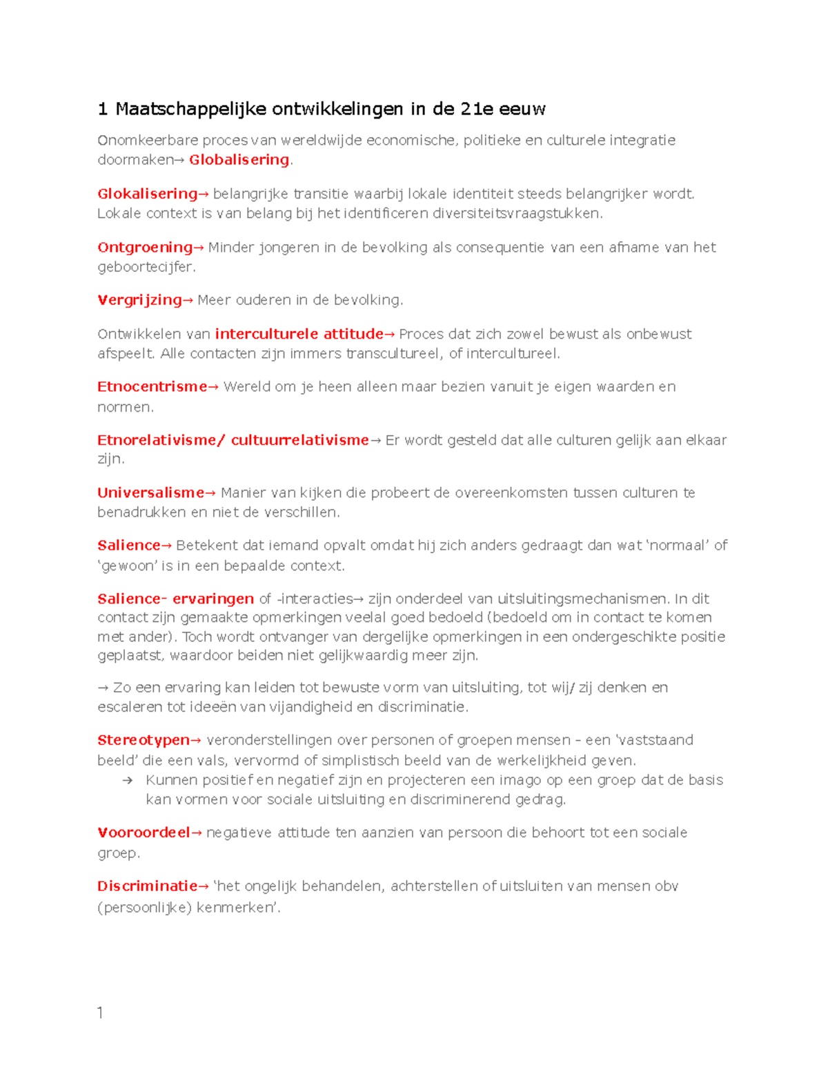 Boek diversiteit samenvatting - 1 Maatschappelijke ontwikkelingen in de 21e eeuw Onomkeerbare ...