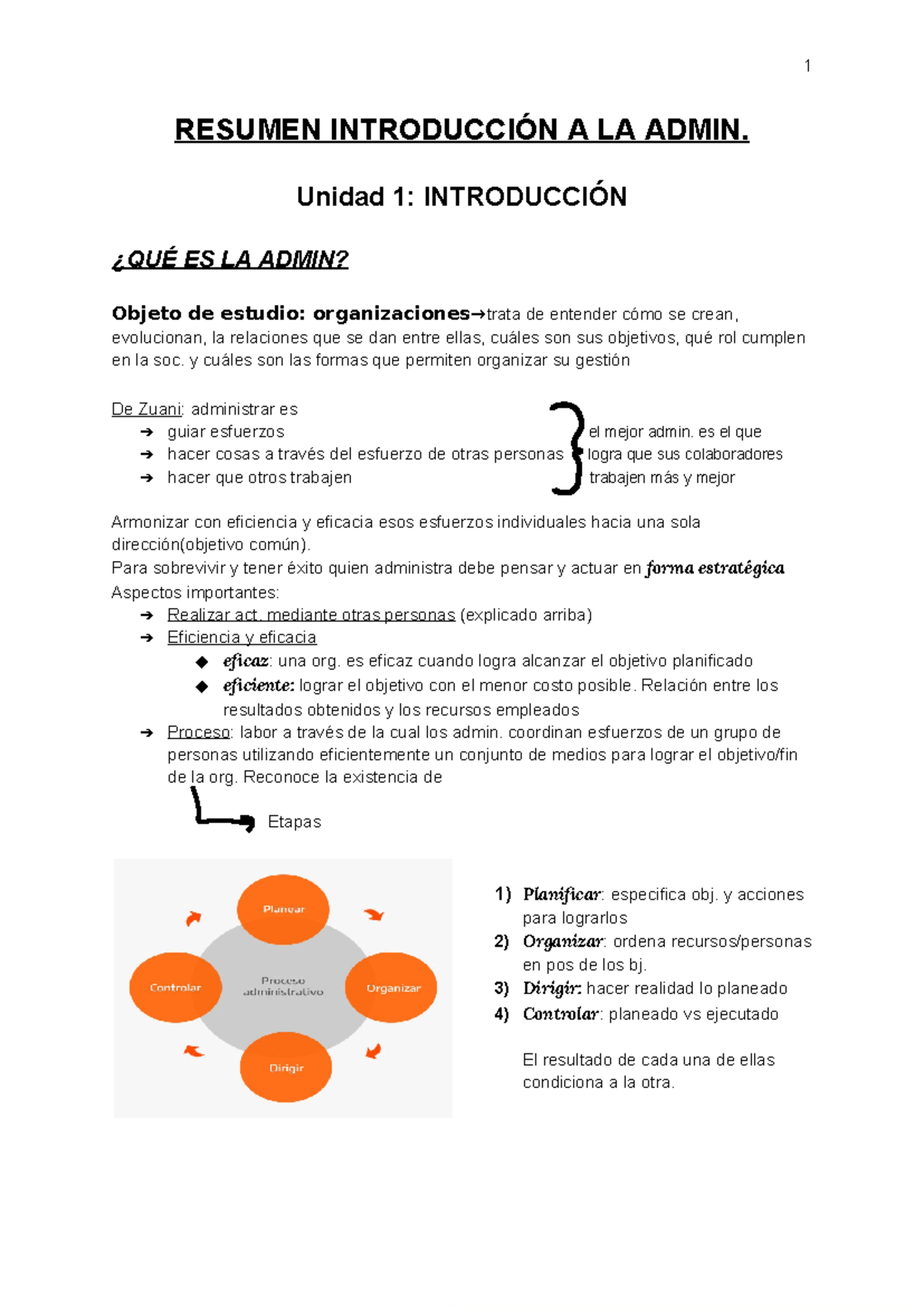 Resumen Introducción a la Admin - RESUMEN INTRODUCCIÓN A LA ADMIN. Unidad 1: INTRODUCCIÓN ¿QUÉ ...