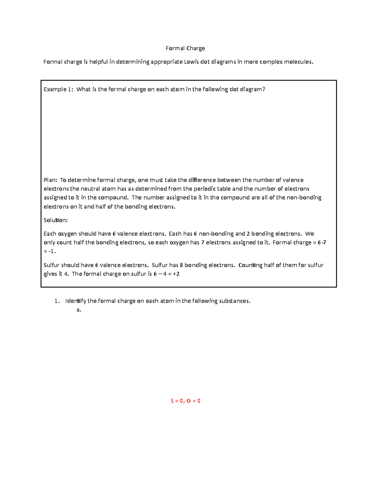 8.d Formal Charge Key - Homework - Formal Charge Formal charge is ...