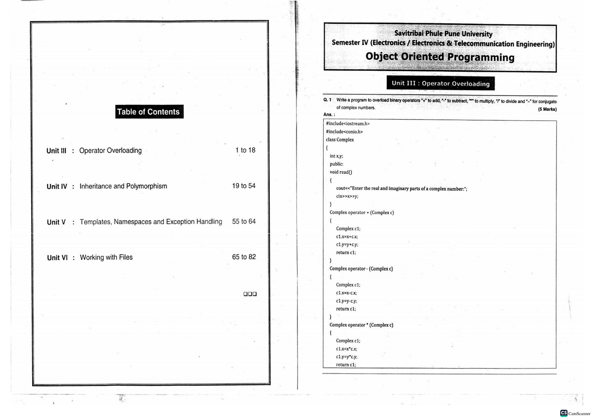 OOP Easy Solution - Electronics and Telecommunication Engeenering - Studocu