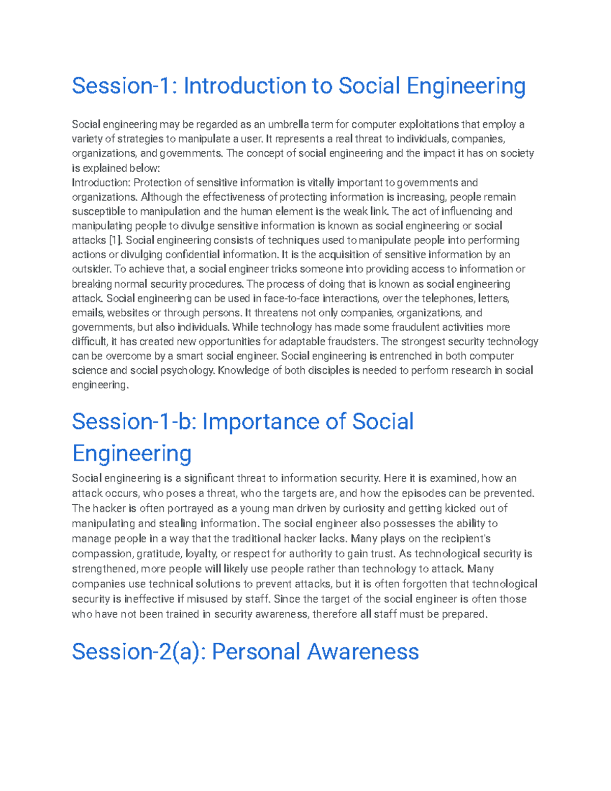 Social Engineering - Parag Ashtt - Session-1: Introduction to Social ...