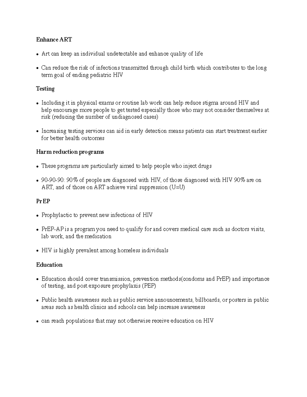 HIV presentation - HIV study guide - Enhance ART Art can keep an ...