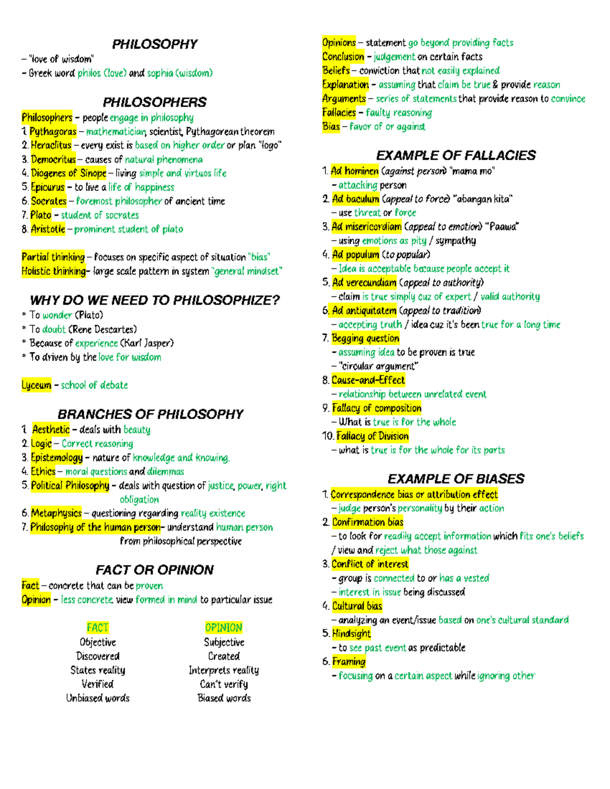 Philosophy- Reviewer-1 - PHILOSOPHY PHILOSOPHERS WHY DO WE NEED TO PHILOSOPHIZE ...