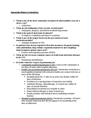 Adult II Chapter 35 Study Guide - Important things to remember: o Why ...