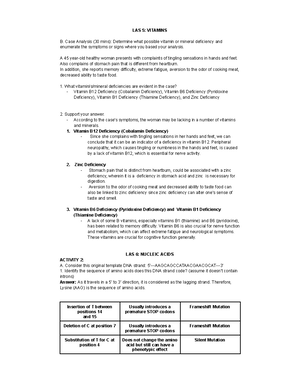SAS for Biochemistry (BIO 024) Module #2 - Student Activity Sheet ...