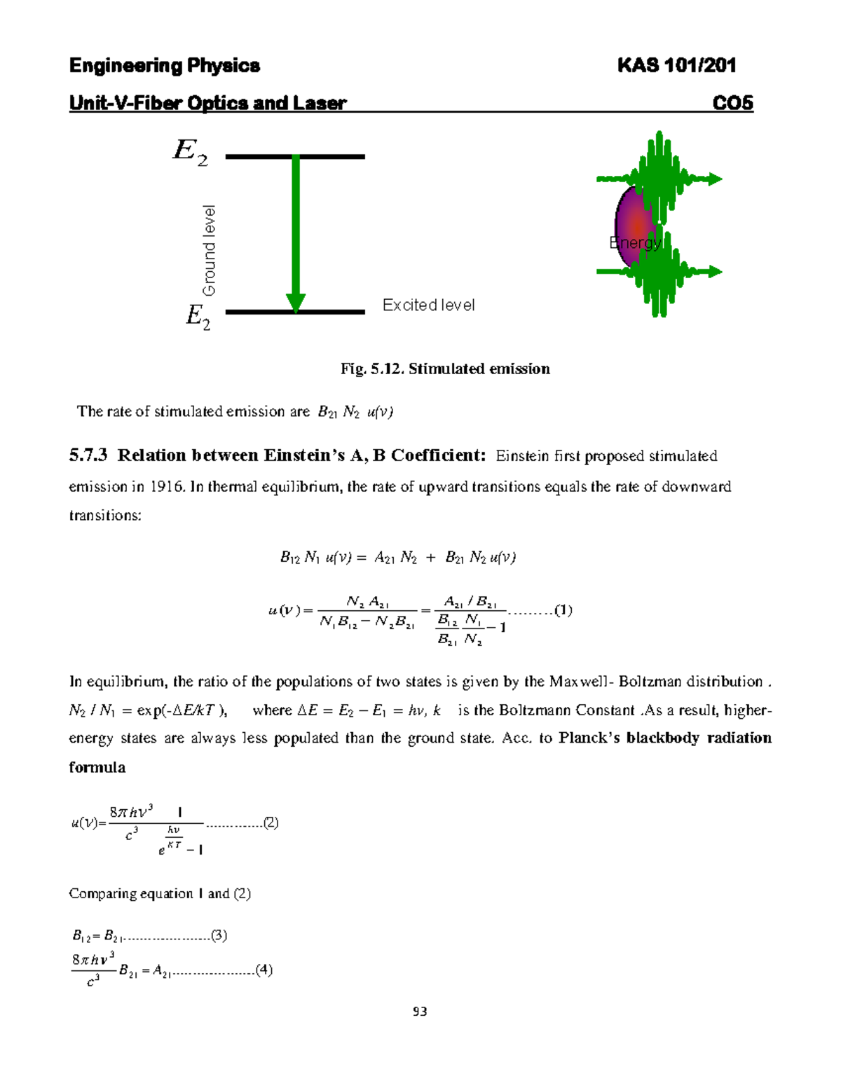 Engineering Physics (Notes)-20 - Unit-V-Fiber Optics and Laser CO 5 Fig ...
