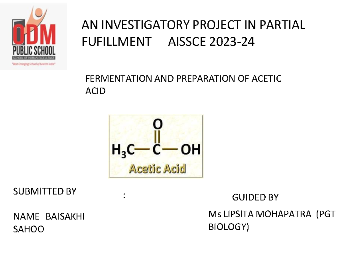 Biology project 30 - AN INVESTIGATORY PROJECT IN PARTIAL FUFILLMENT ...