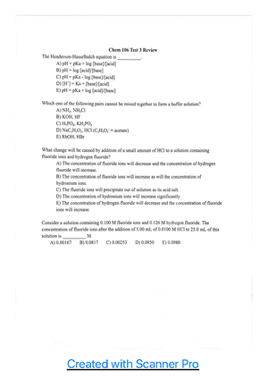 Gen Chem ACS Study Guide 1 - Gen Chem 105/106 ACS Final Study Guide ...