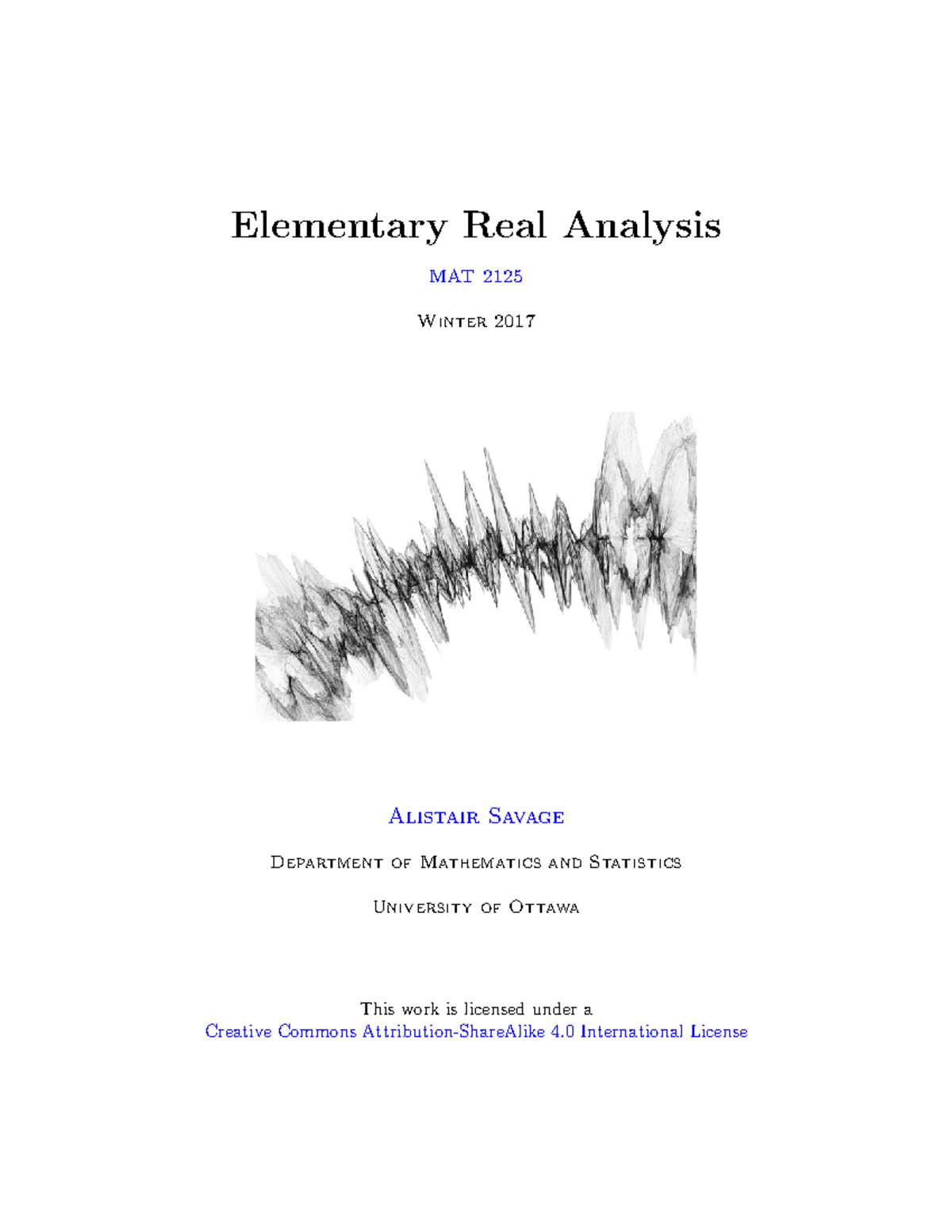 MAT2125-Elementary Real Analysis - Elementary Real Analysis MAT 2125 ...