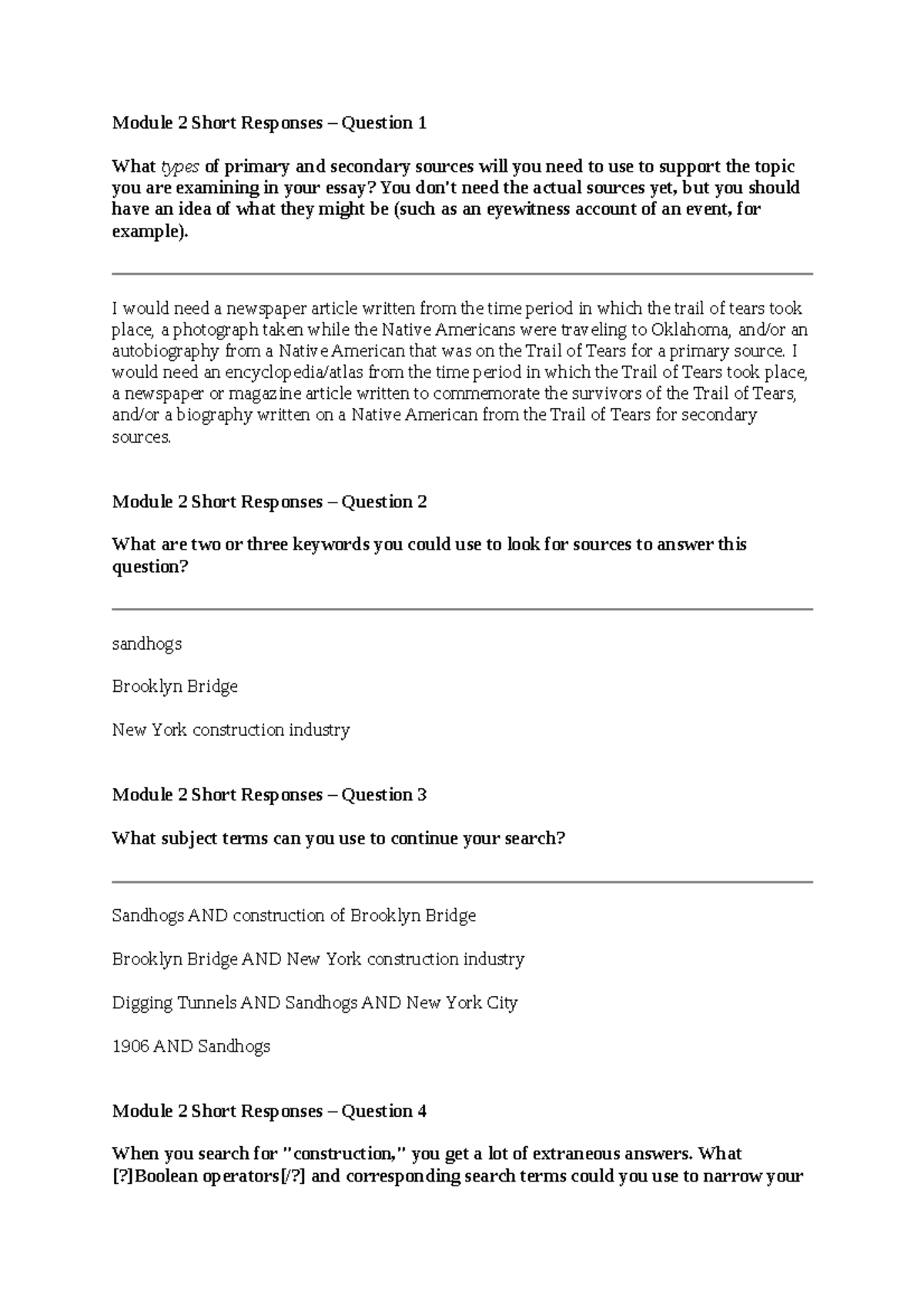 Module 2 Short Responses - Module 2 Short Responses – Question 1 What ...