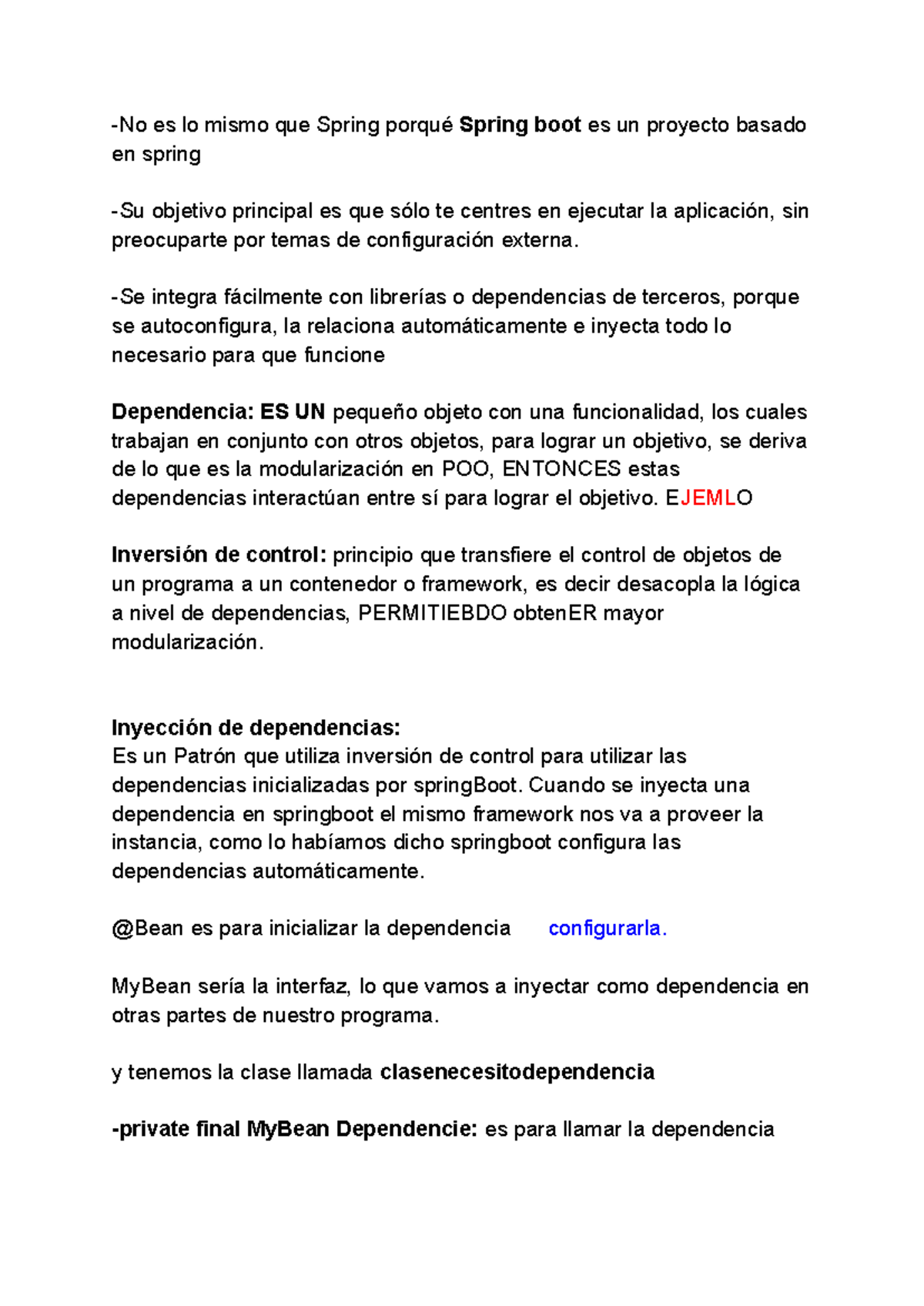 Springboot - proyectos procesos e informatica -No es lo mismo que Spring porqué Spring boot es ...