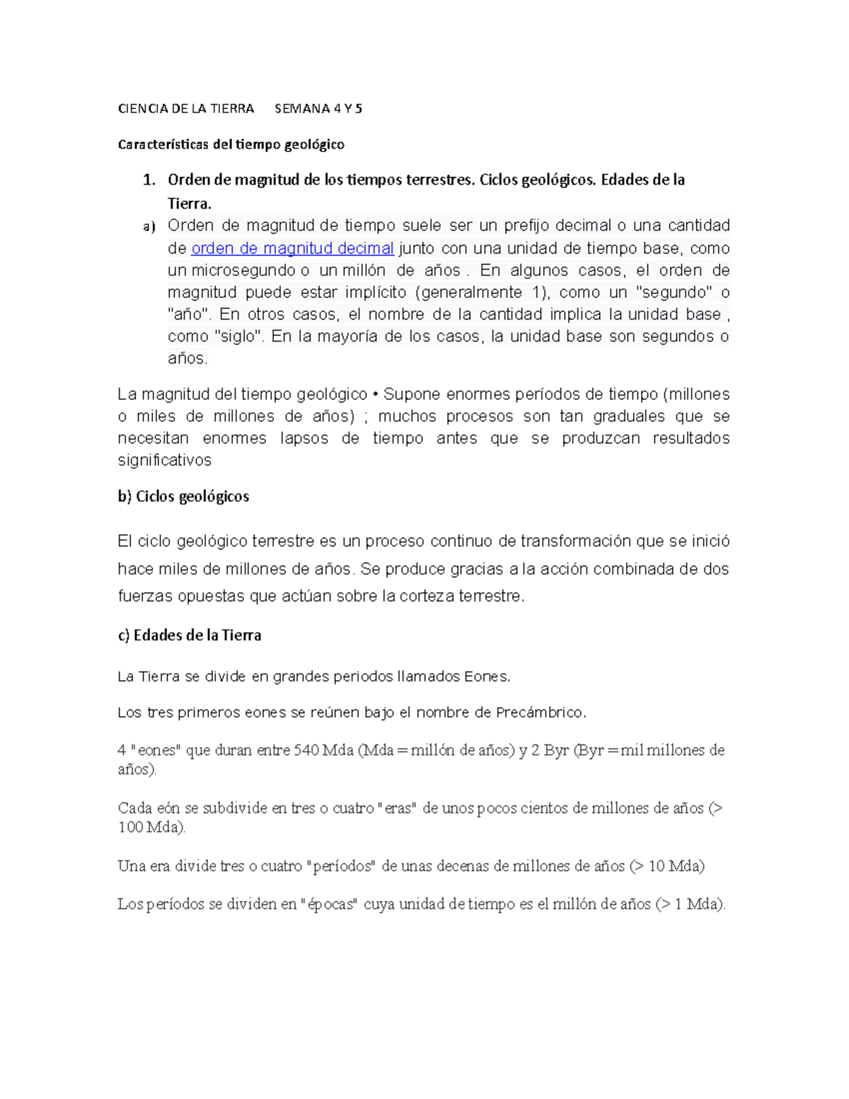 Ciencia DE LA Tierra Semana 4 Y 5 - CIENCIA DE LA TIERRA SEMANA 4 Y 5 ...
