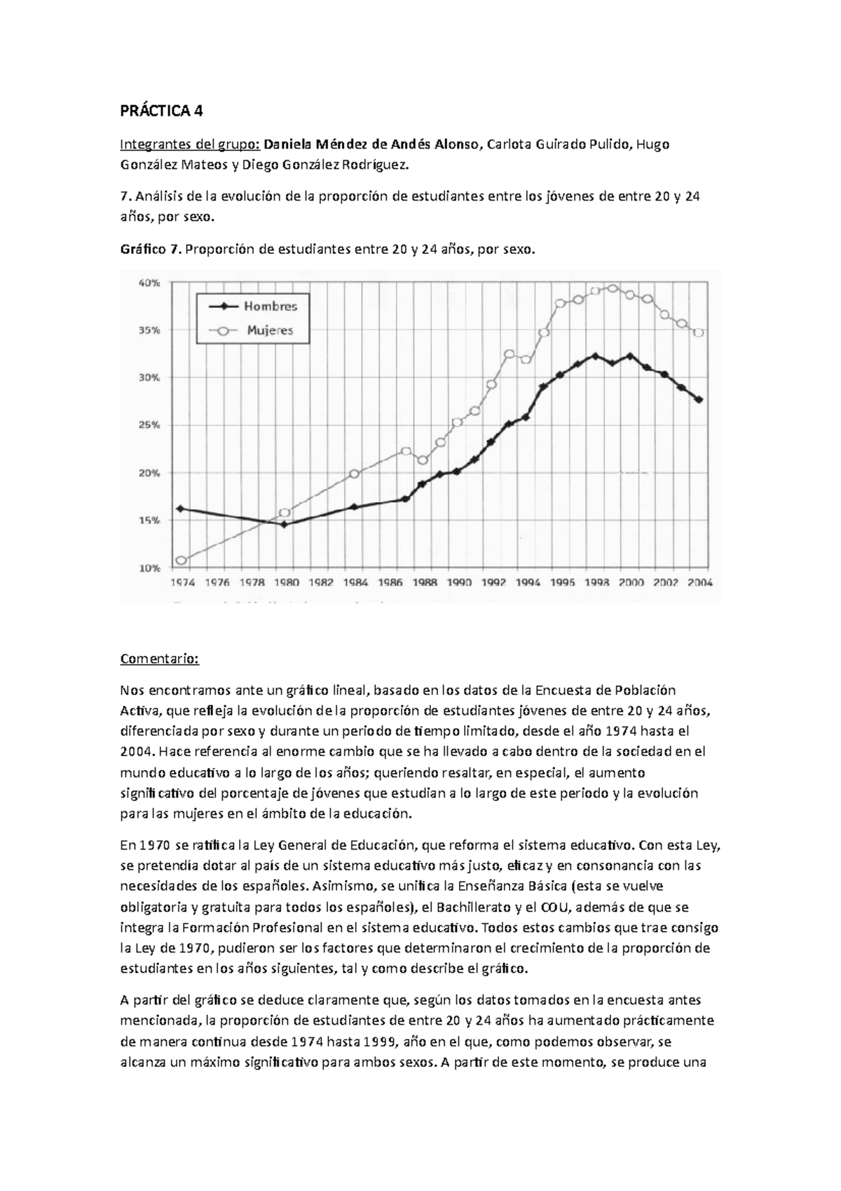 Práctica 4 Gráficos Práctica Comentario De Gráficos 1ºprimaria