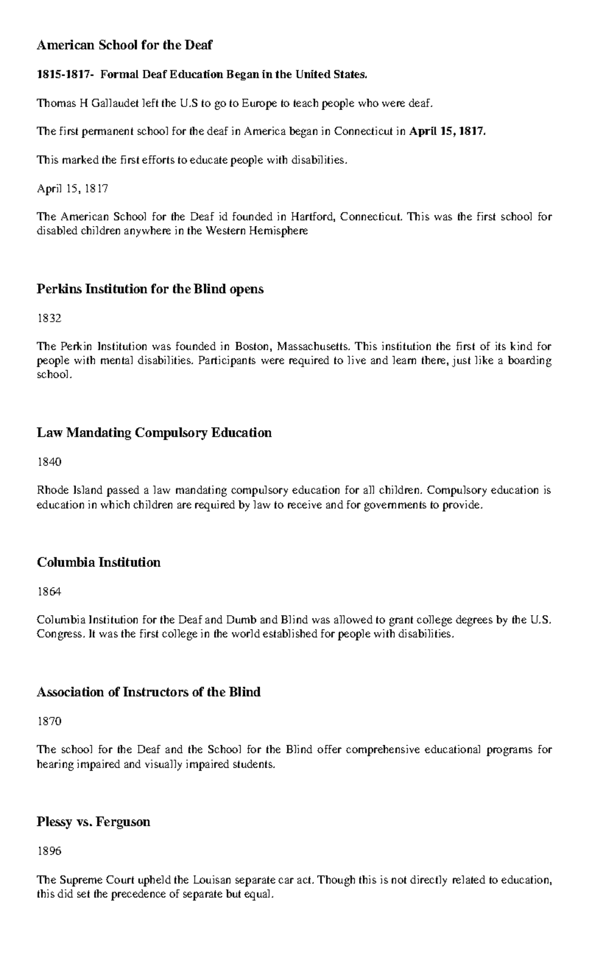 History US.docx Pdf - SPED 607 - American School for the Deaf 1815-1817- Formal Deaf Education ...