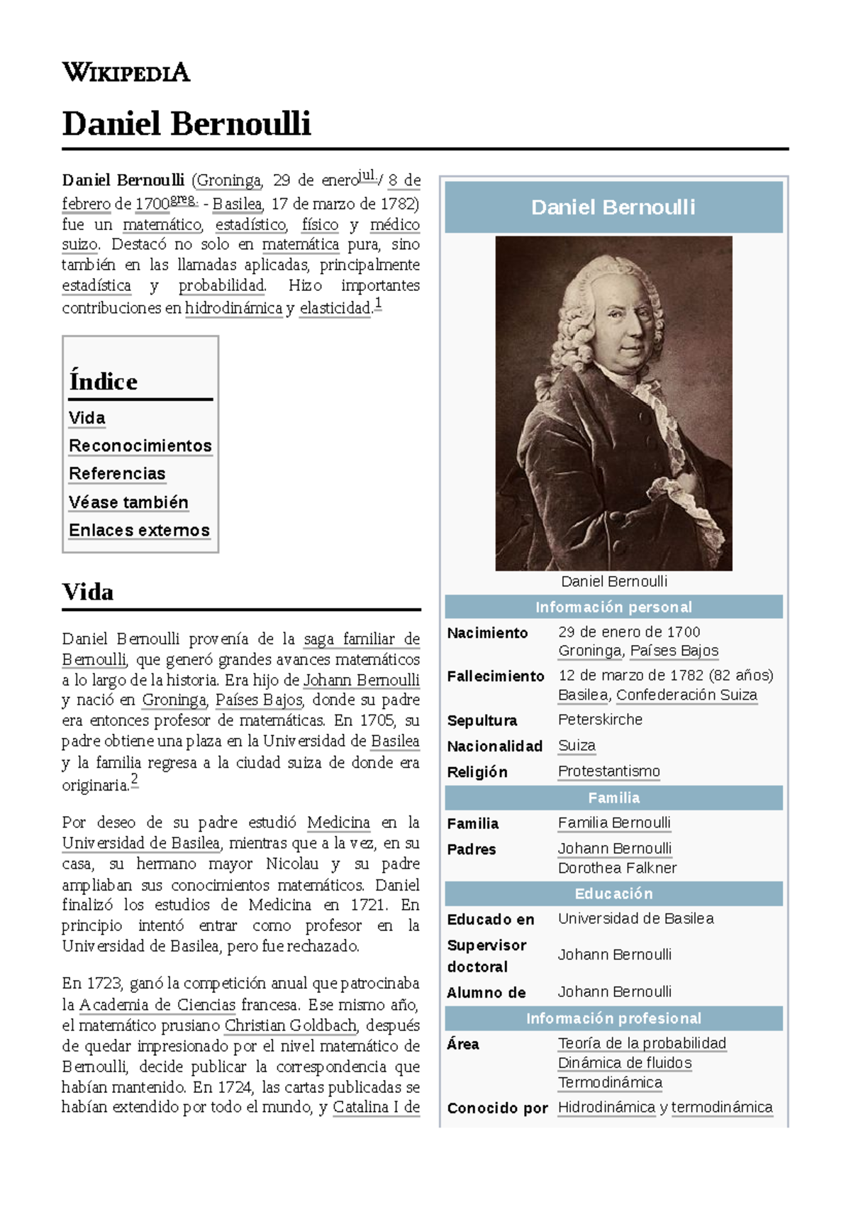 Daniel Bernoulli - fisica - Daniel Bernoulli Daniel Bernoulli ...