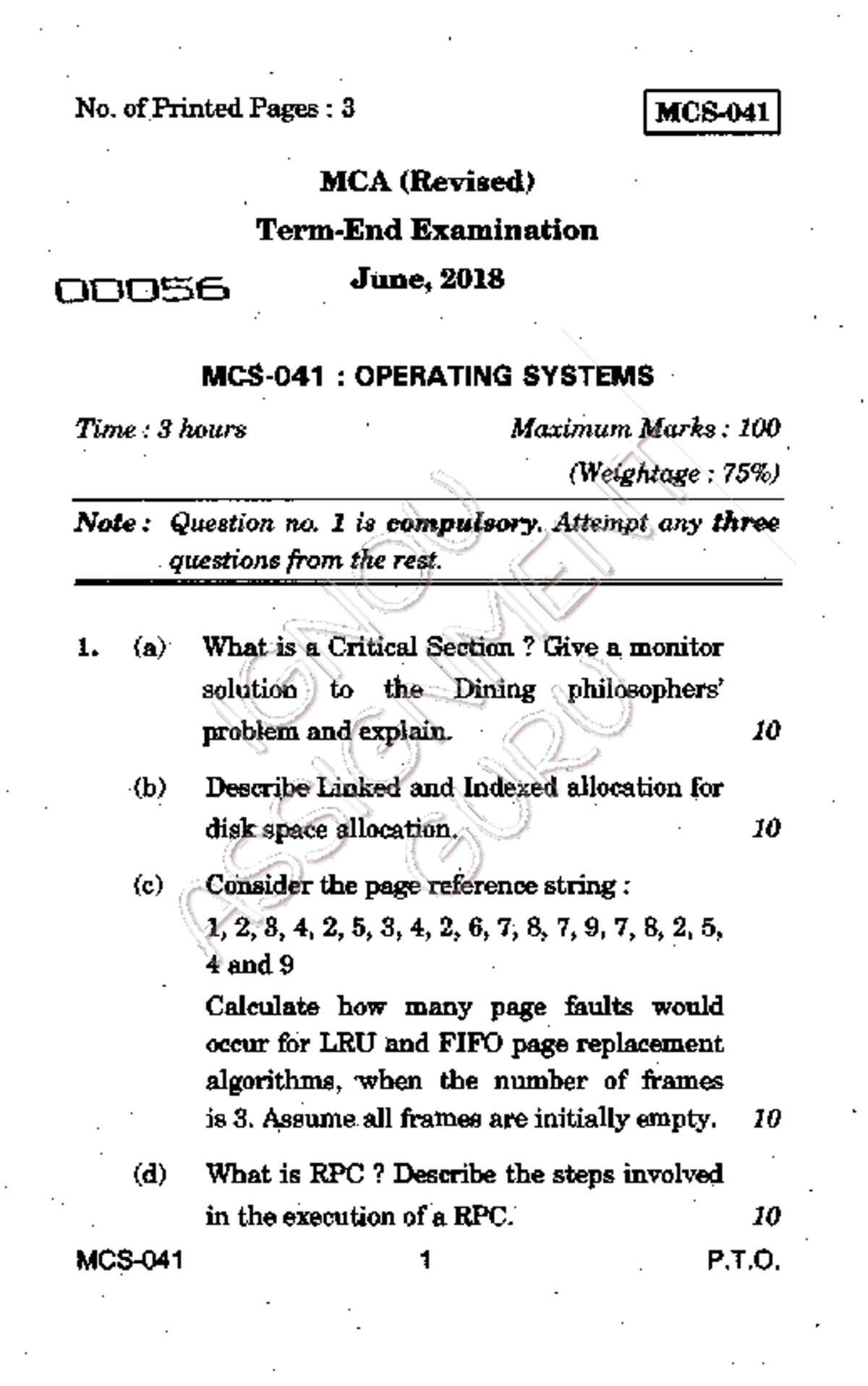 - MCS-041 compressed 1 - sds - No. of Printed Pages : 3 I MCS- MCA (Revised) Term-End ...