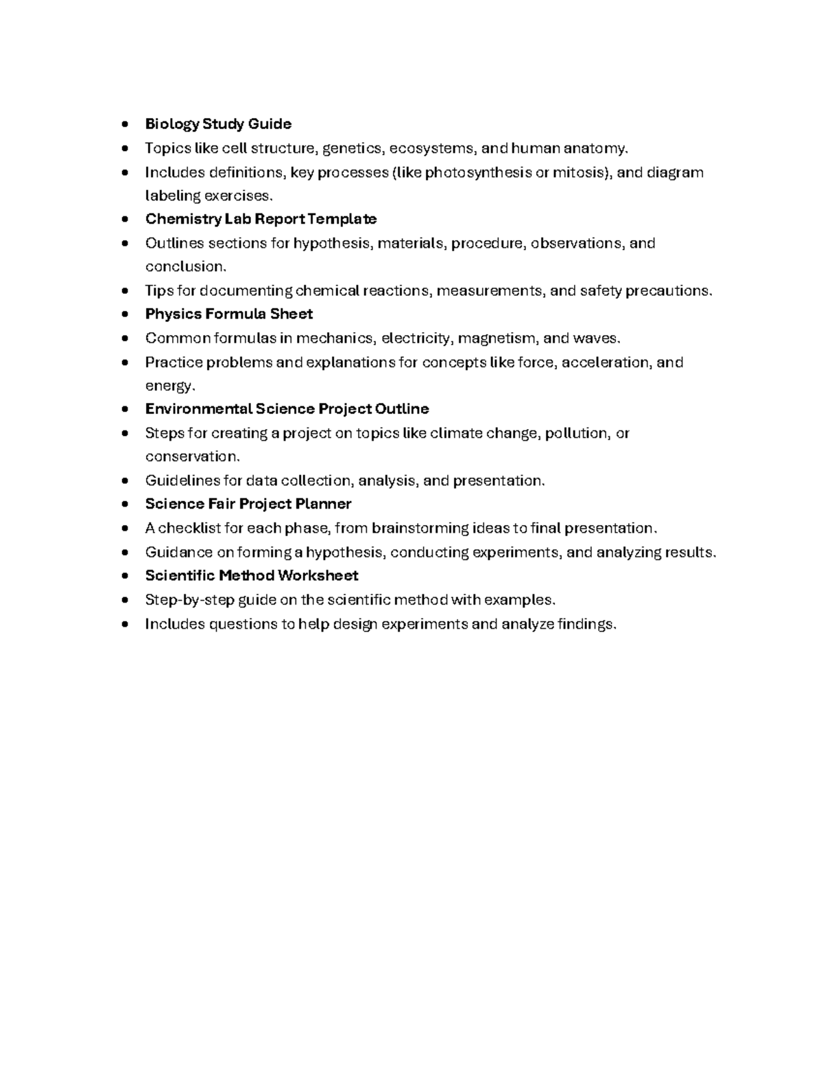 Chemistry 101 practice - Biology Study Guide Topics like cell structure ...