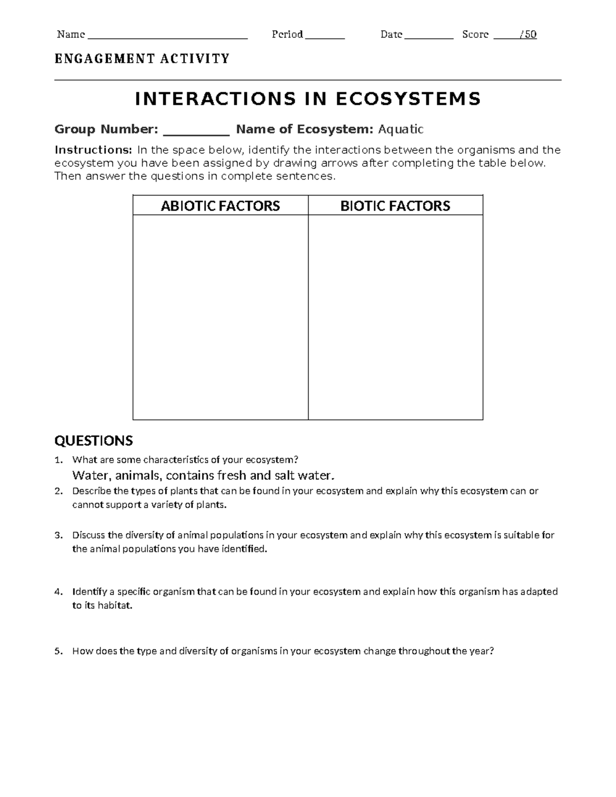 Ecosystem Evaluation Done - Name ...