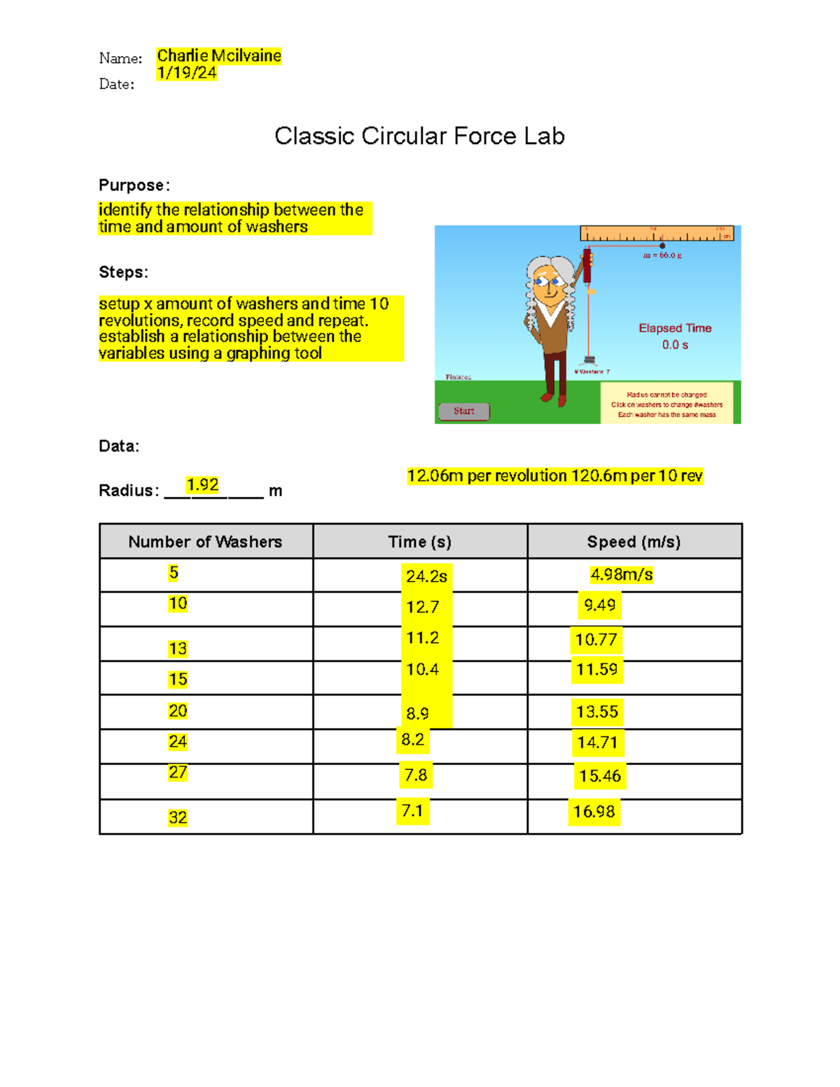Kami Export - Circular Force With Predictions Lab - Name: Date: Classic Circular Force Lab ...
