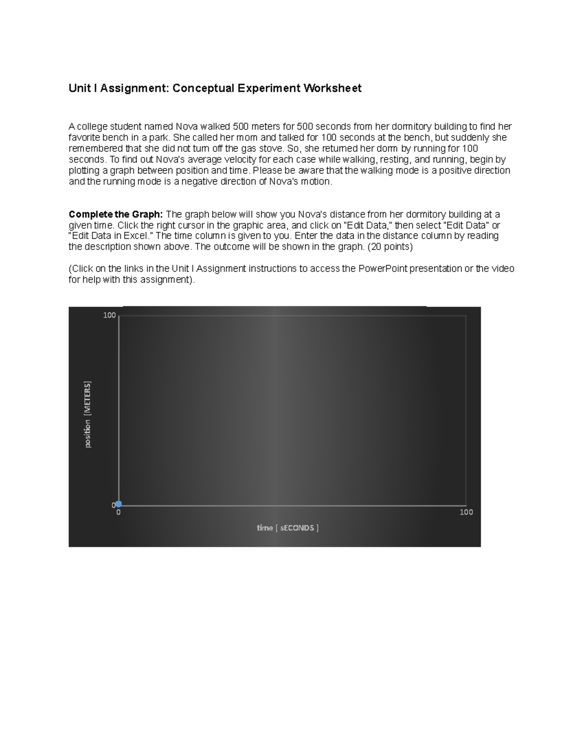 Unit I Assignment 003 - Unit I Assignment: Conceptual Experiment Worksheet A college student ...