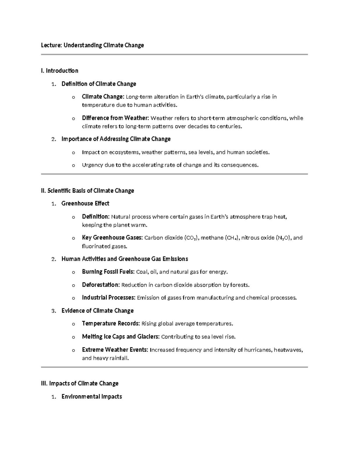 Lecture about climate change - Lecture: Understanding Climate Change I ...