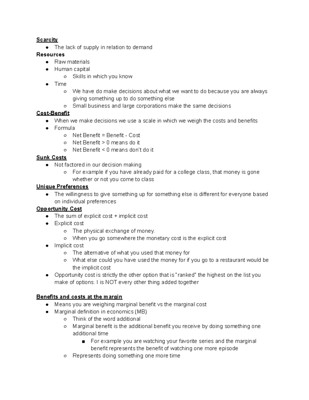 Principles of Economics Chapter 1 - Scarcity The lack of supply in ...