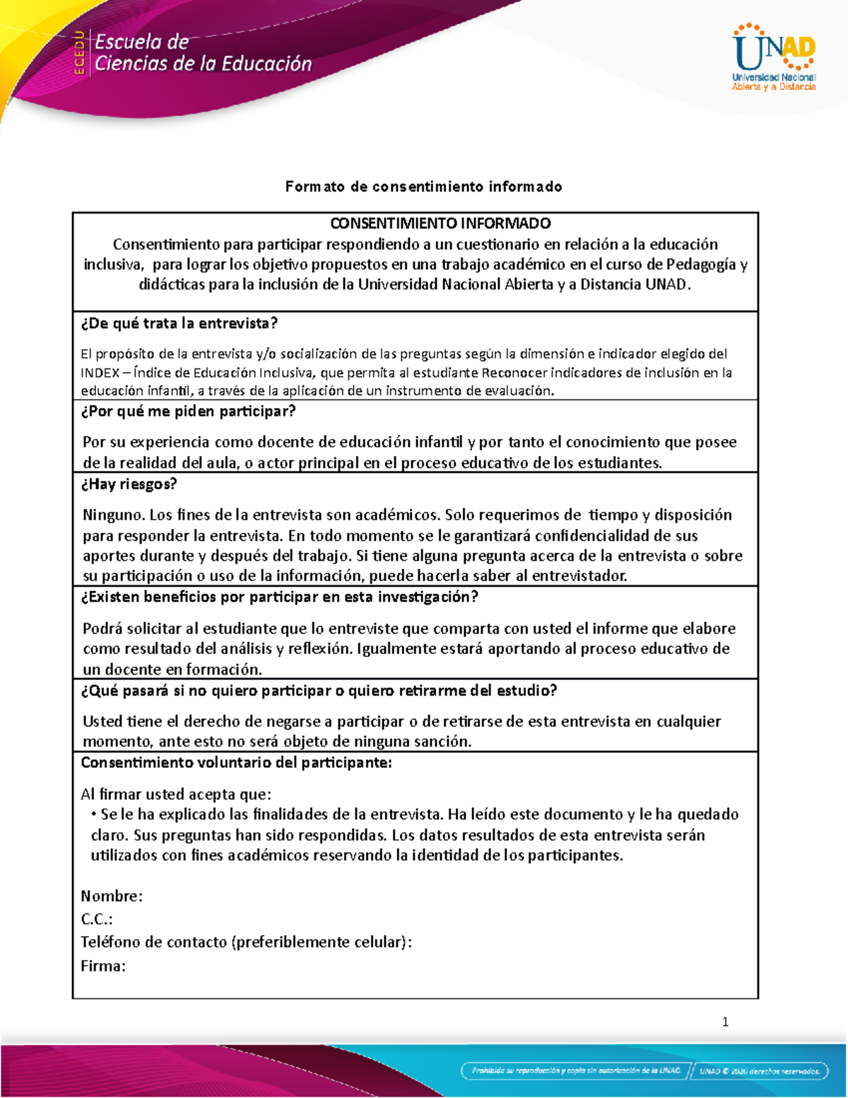 Consentimiento Informado - Formato de consentimiento informado ...